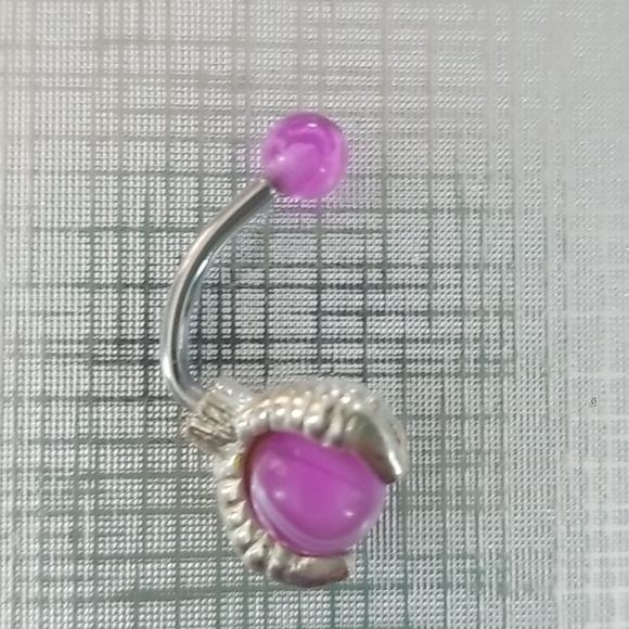 Jewelry | New Navel Belly Button Ring Purple Ball Claw | Poshmark